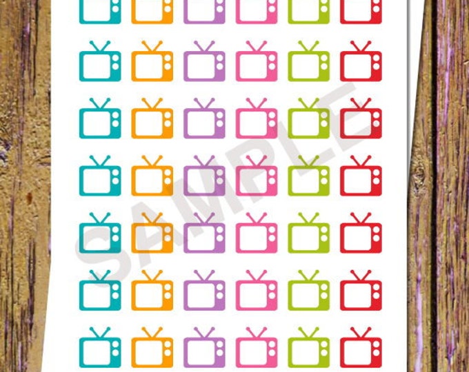 42 TV Planner Stickers Cable Bill Stickers TV Shows Stickers Rainbow ...