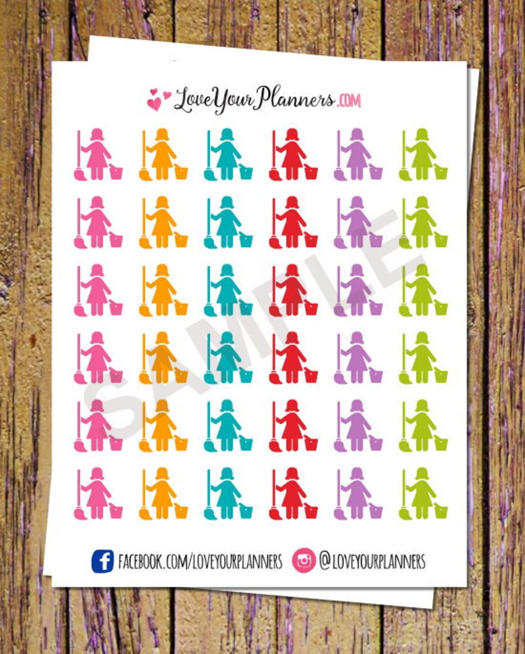 36 Cleaning Maid Planner Stickers Cleaning Maid Stickers Functional ...