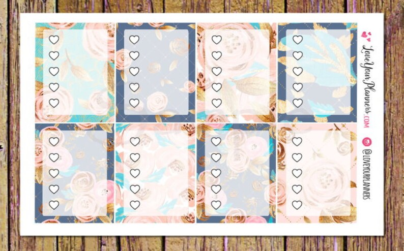 SOPHIA Pink Gold Full Box Checklist Planner Stickers Full Box | Etsy