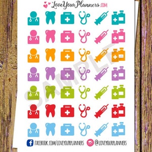 42 Assorted Doctor Planner Stickers Dentist Stickers Medical - Etsy