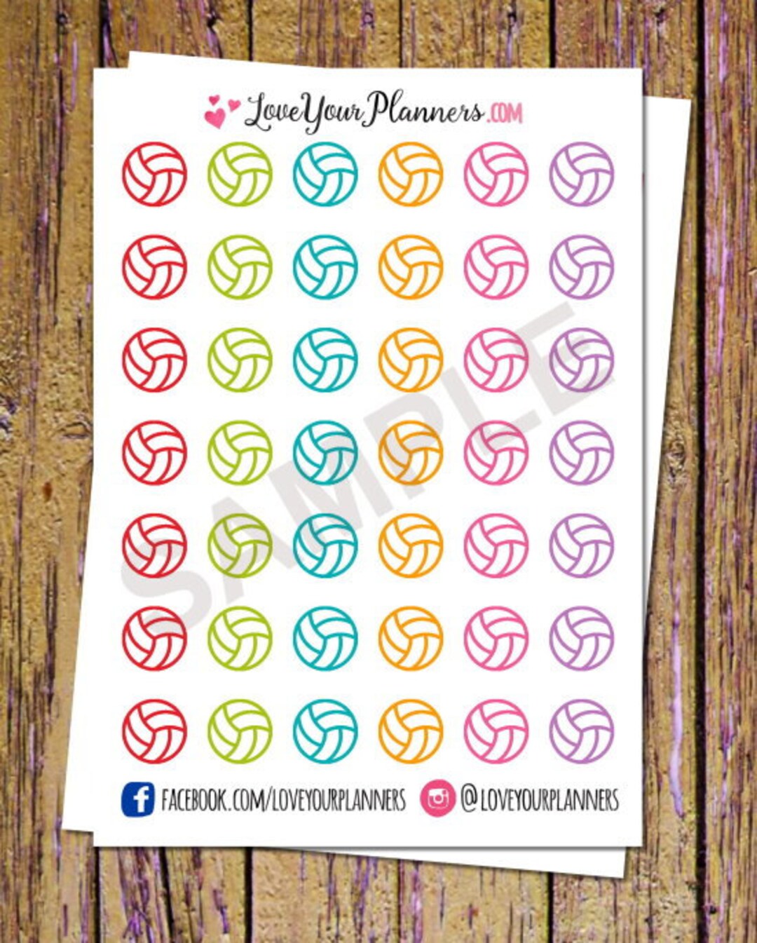 42 Volleyball Planner Stickers Volleyball Stickers Volleyball Game ...