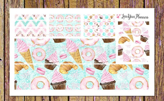 SWEET TREATS Bottom Washi and Washi Strips Planner Stickers | Etsy