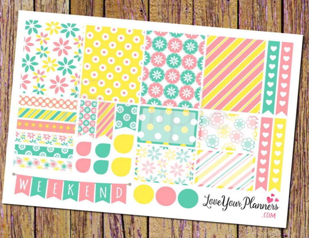 SUNSHINE Yellow Pink Floral Planner Stickers Floral Sticker Weekly ...