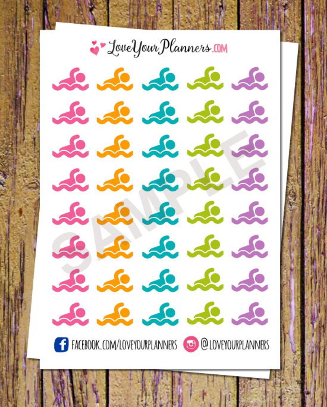 40 Swimming Planner Stickers Swimming Class Stickers Functional ...