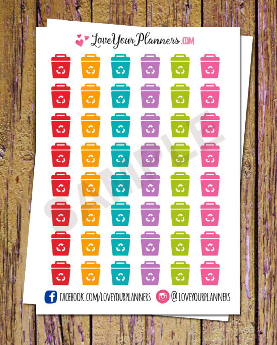 48 Recycle Can Stickers Planner Stickers Recycle Stickers Recycling ...