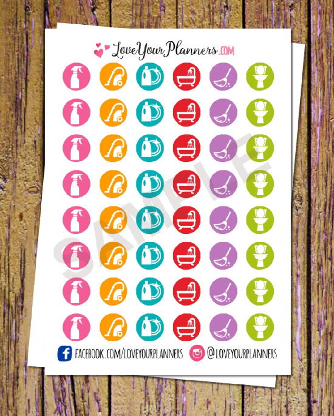 48 Cleaning Planner Stickers Housework Stickers Cleaning Stickers ...