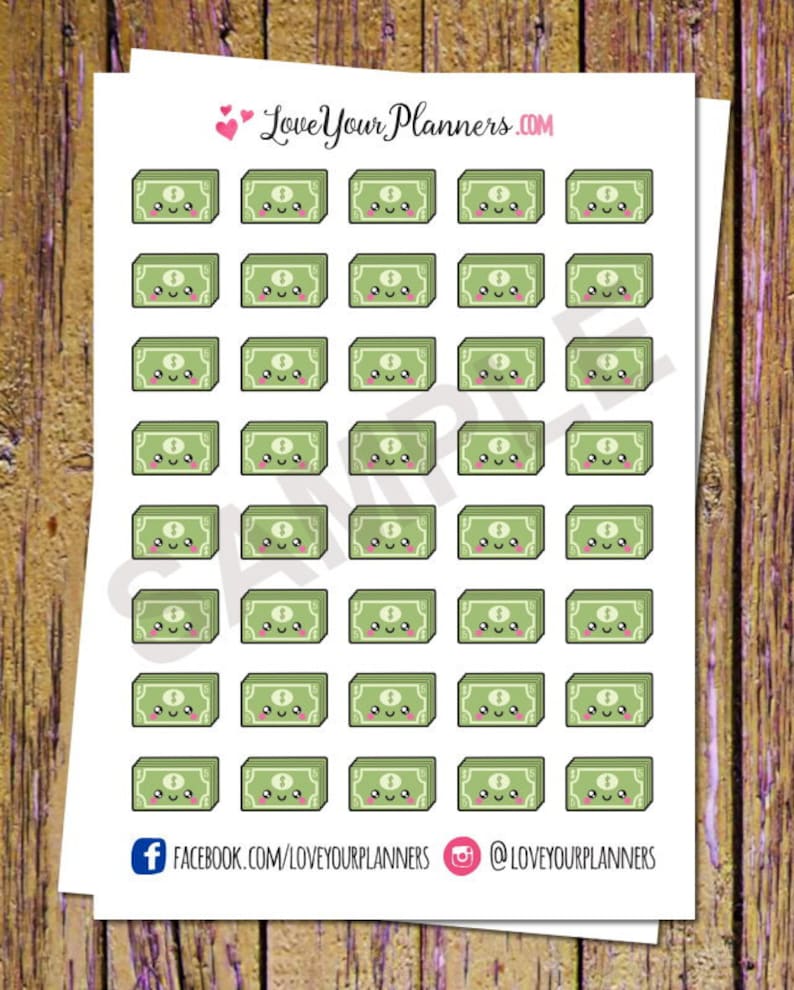 40 Kawaii Money Planner Stickers Pay Day Stickers Money - Etsy Canada