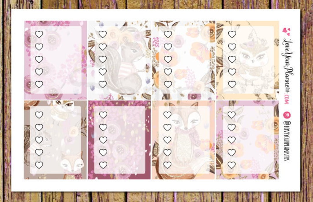 SWEET WOODLAND Checklist Planner Stickers Full Box Stickers Vertical ...