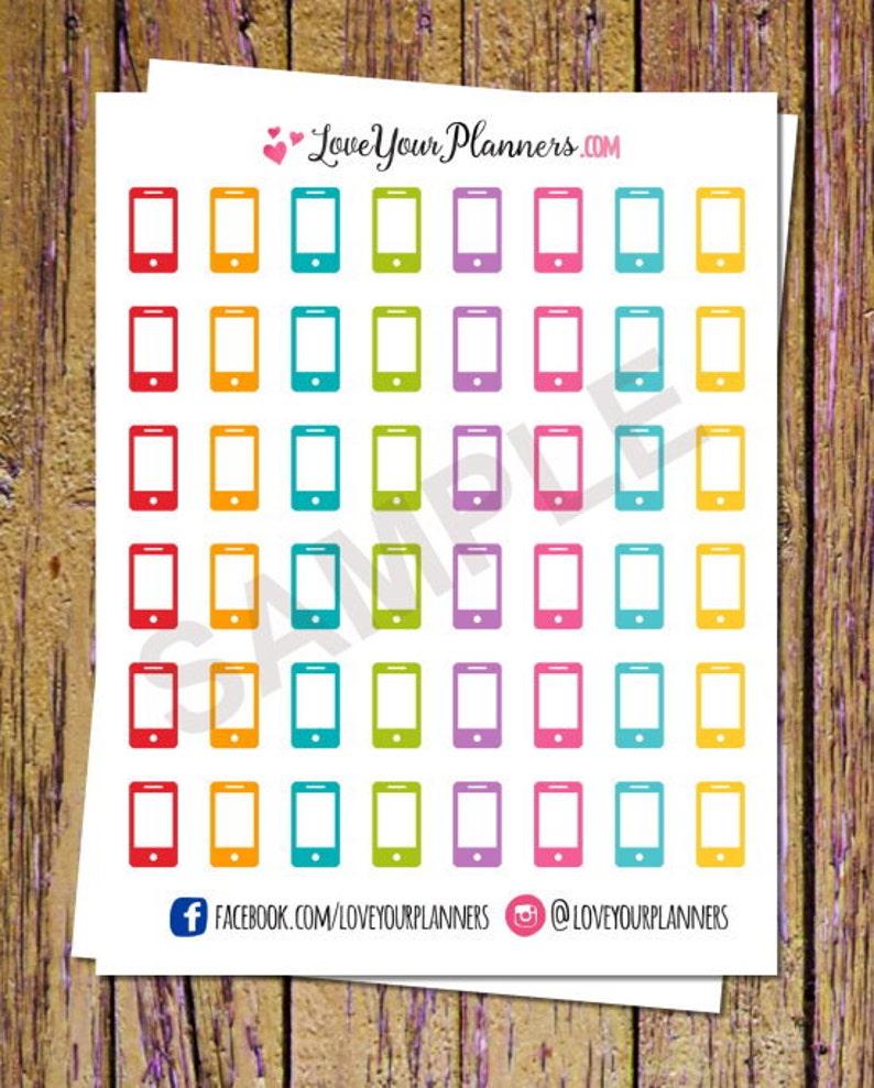 48 Cell Phone Stickers Bill Stickers Planner Stickers Functional ...