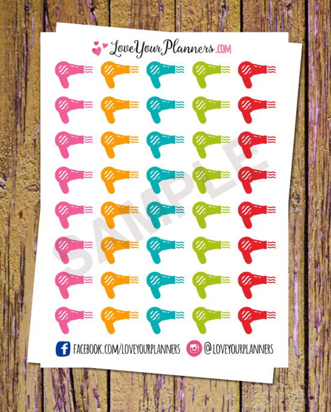 40 Hair Blow Dryer Planner Stickers Hair Salon Stickers Hair ...