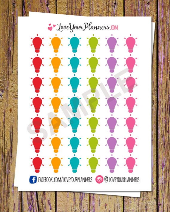 42 Light Bulb Planner Stickers Bright Idea Stickers Work | Etsy