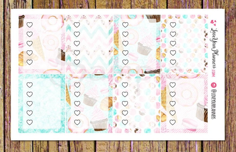 SWEET TREATS Full Box Checklist Planner Stickers Donut | Etsy