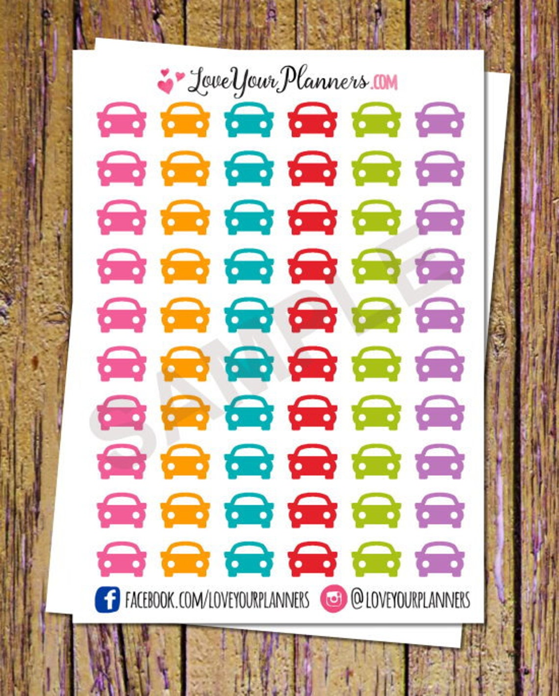 60 Car Stickers Planner Stickers Car Rental Car Payment Bill | Etsy