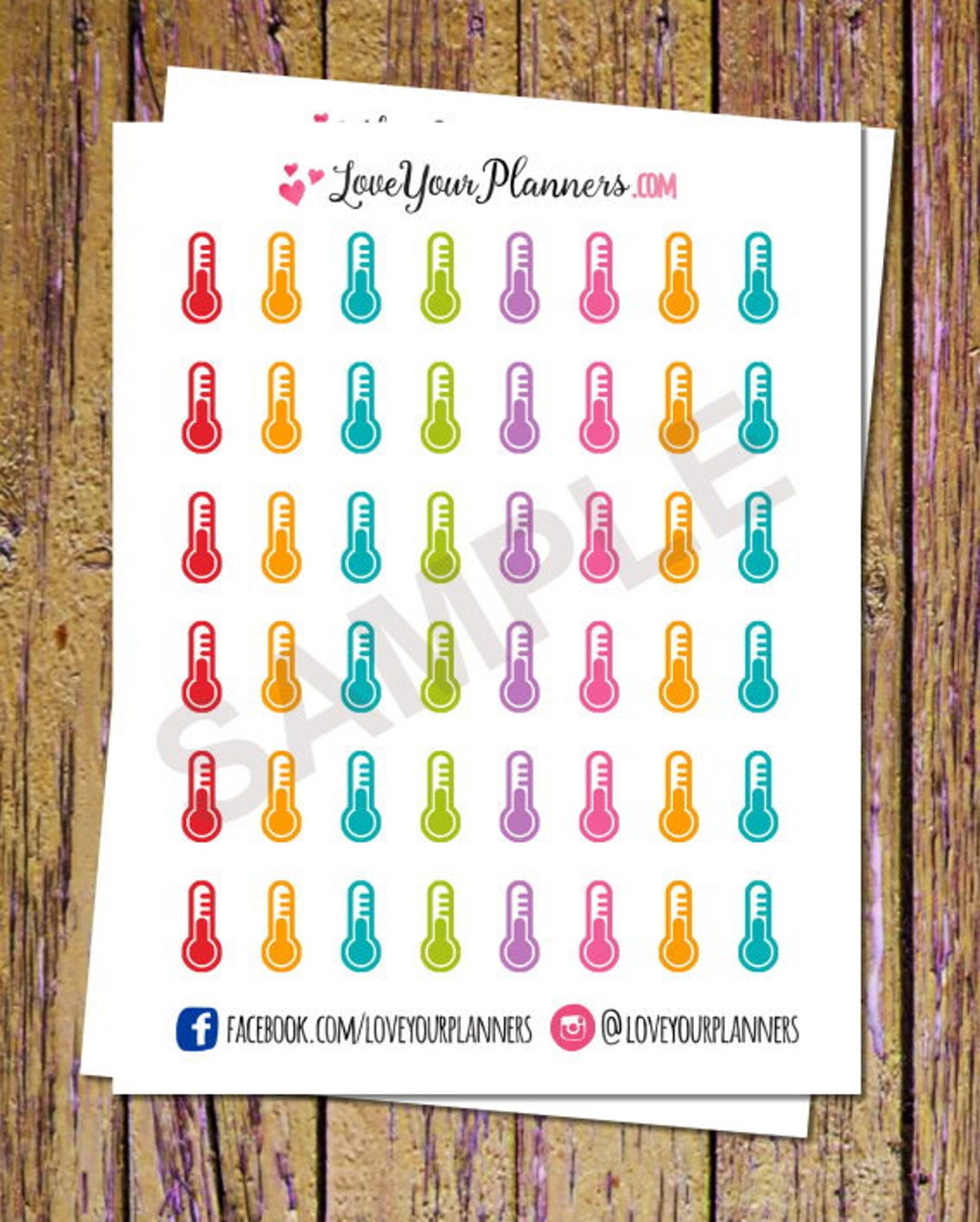 49 Thermometer Planner Stickers Thermometer Stickers Fever Tempeture ...