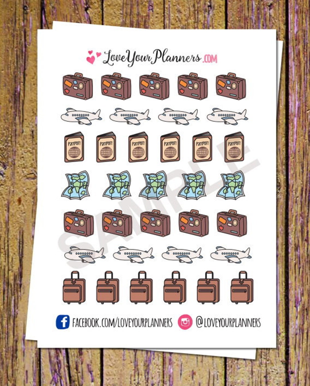 35 Travel Planner Stickers Plane Stickers Travel Stickers Suitcase ...