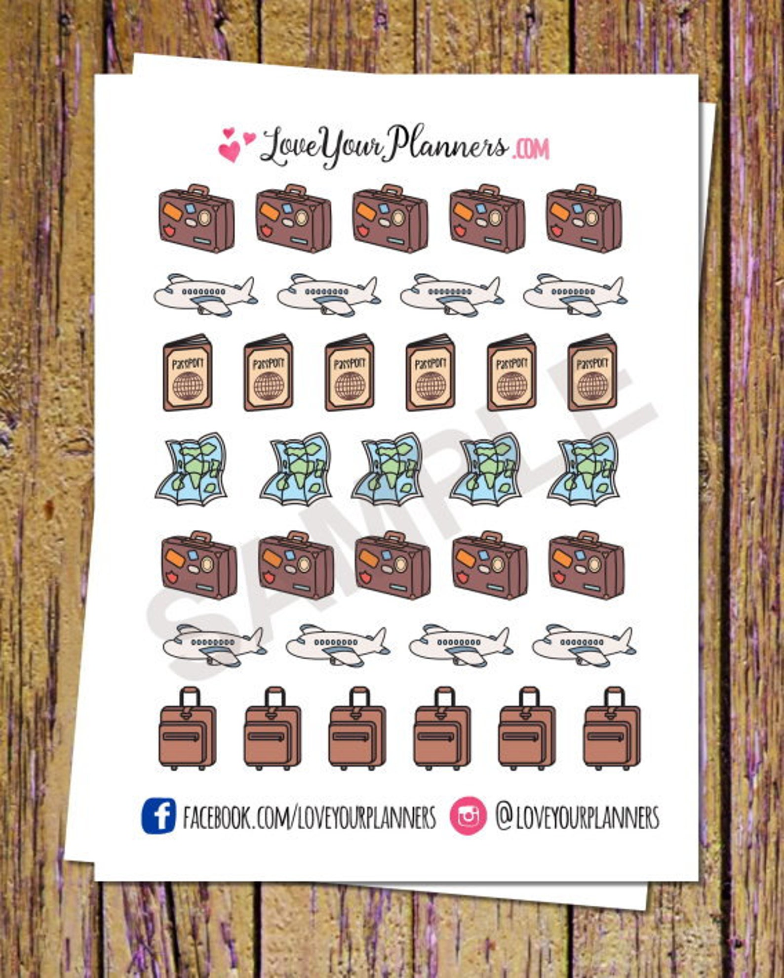 35 Travel Planner Stickers Plane Stickers Travel Stickers Suitcase ...