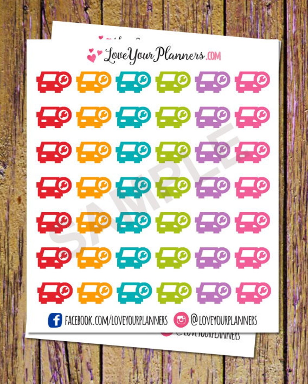 42 Car Maintenance Planner Stickers Car Stickers Functional Stickers ...