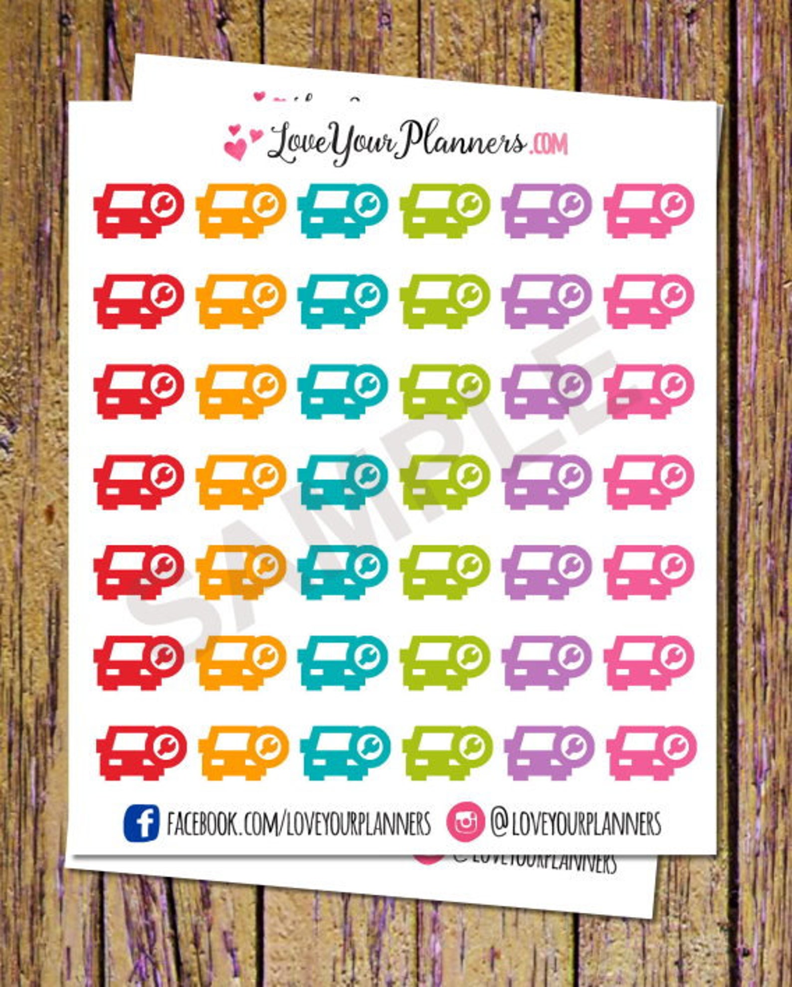 42 Car Maintenance Planner Stickers Car Stickers Functional Stickers ...