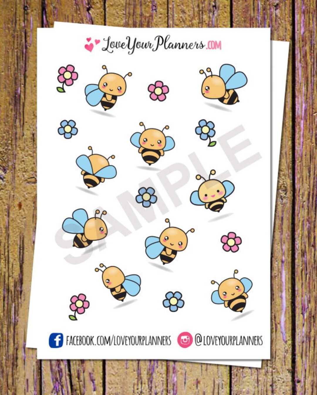 17 Kawaii Bee Planner Stickers Cute Bee Stickers Honey Bee Planner ...