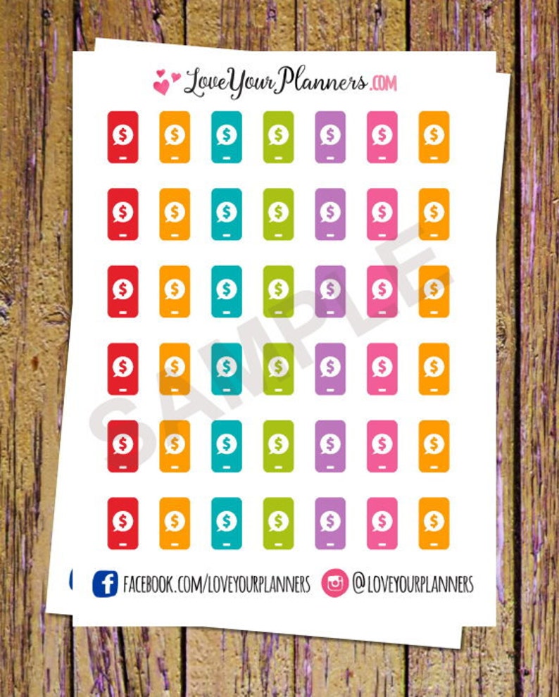 42 Cell Phone Stickers Bill Stickers Planner Stickers - Etsy
