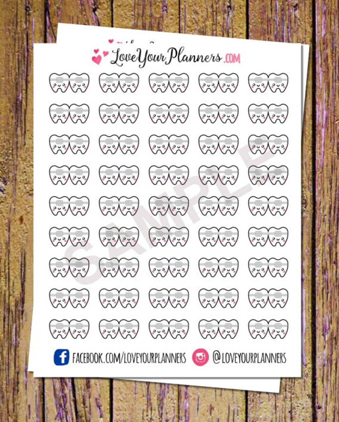 45 Kawaii Teeth Braces Planner Stickers Dental Planner Stickers Dental ...