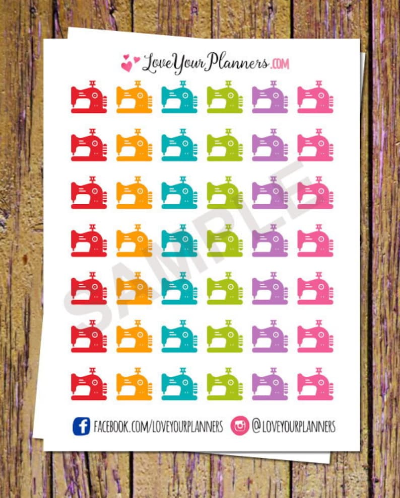 42 Sewing Machine Planner Stickers Sewing Stickers Sewing - Etsy