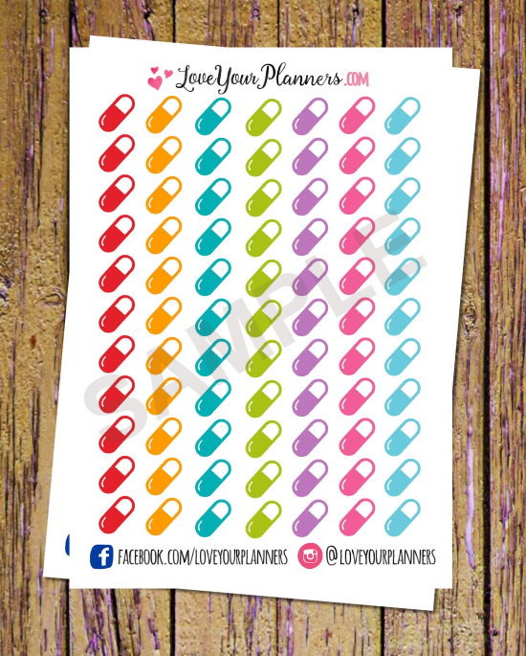 77 Pills Planner Stickers Pills Stickers Medicine Stickers Functional ...