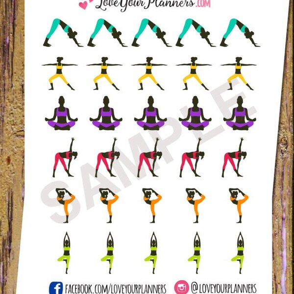Yoga Stickers - Etsy