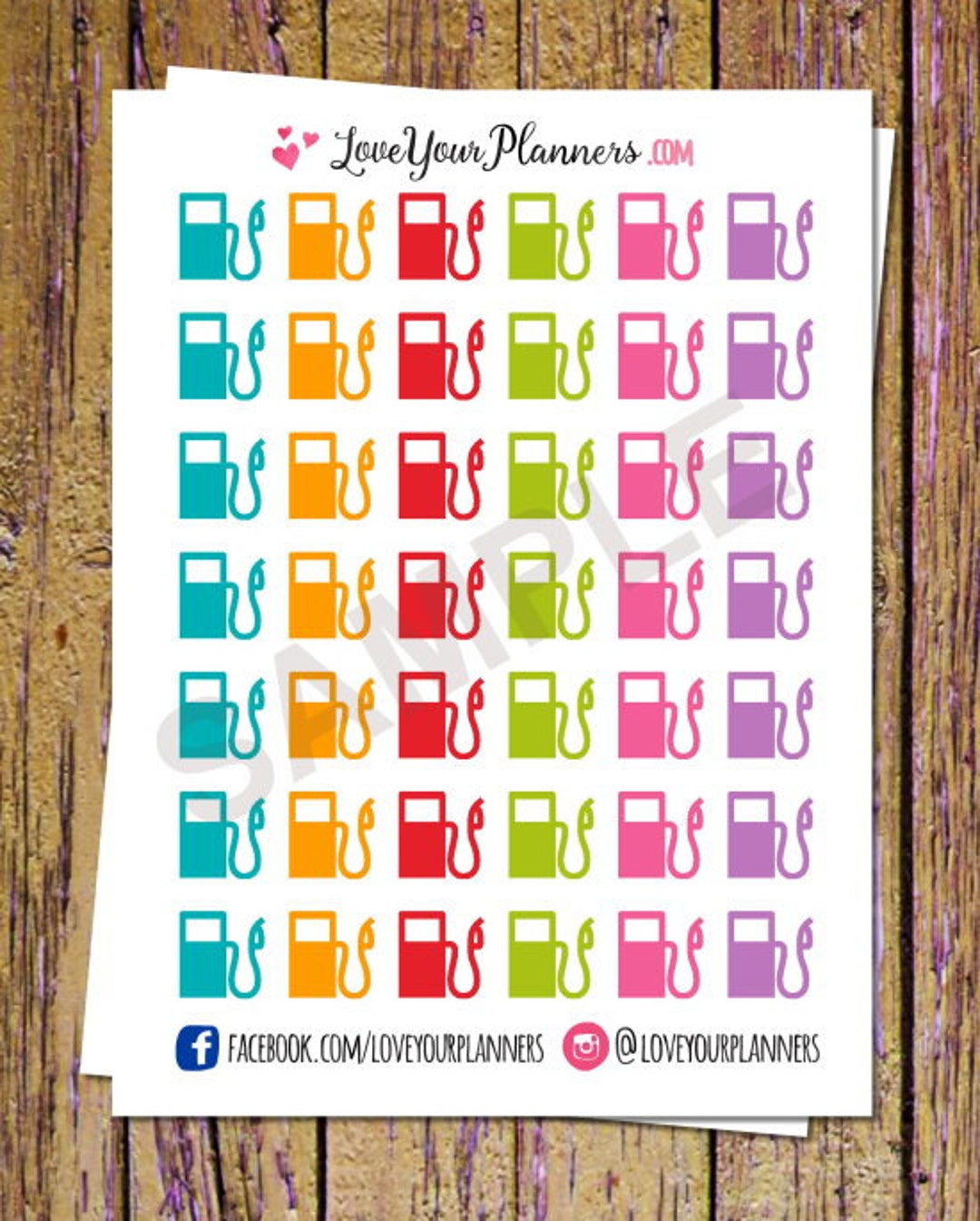42 Gas Pump Planner Stickers Gas Stickers Functional Stickers Icon ...