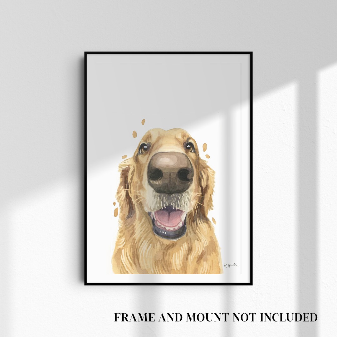 Golden Retriever A4/letter Print Gifts for Child's Nursery & Dog Lovers ...