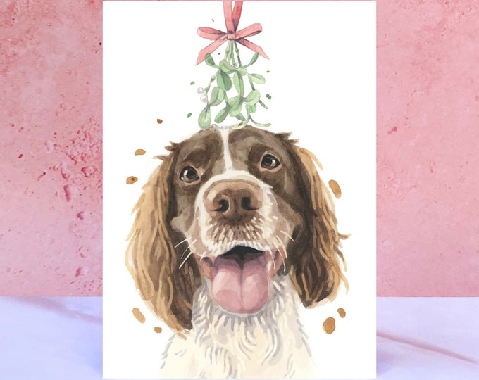 Personalised Festive Springer Spaniel Christmas Card - Etsy