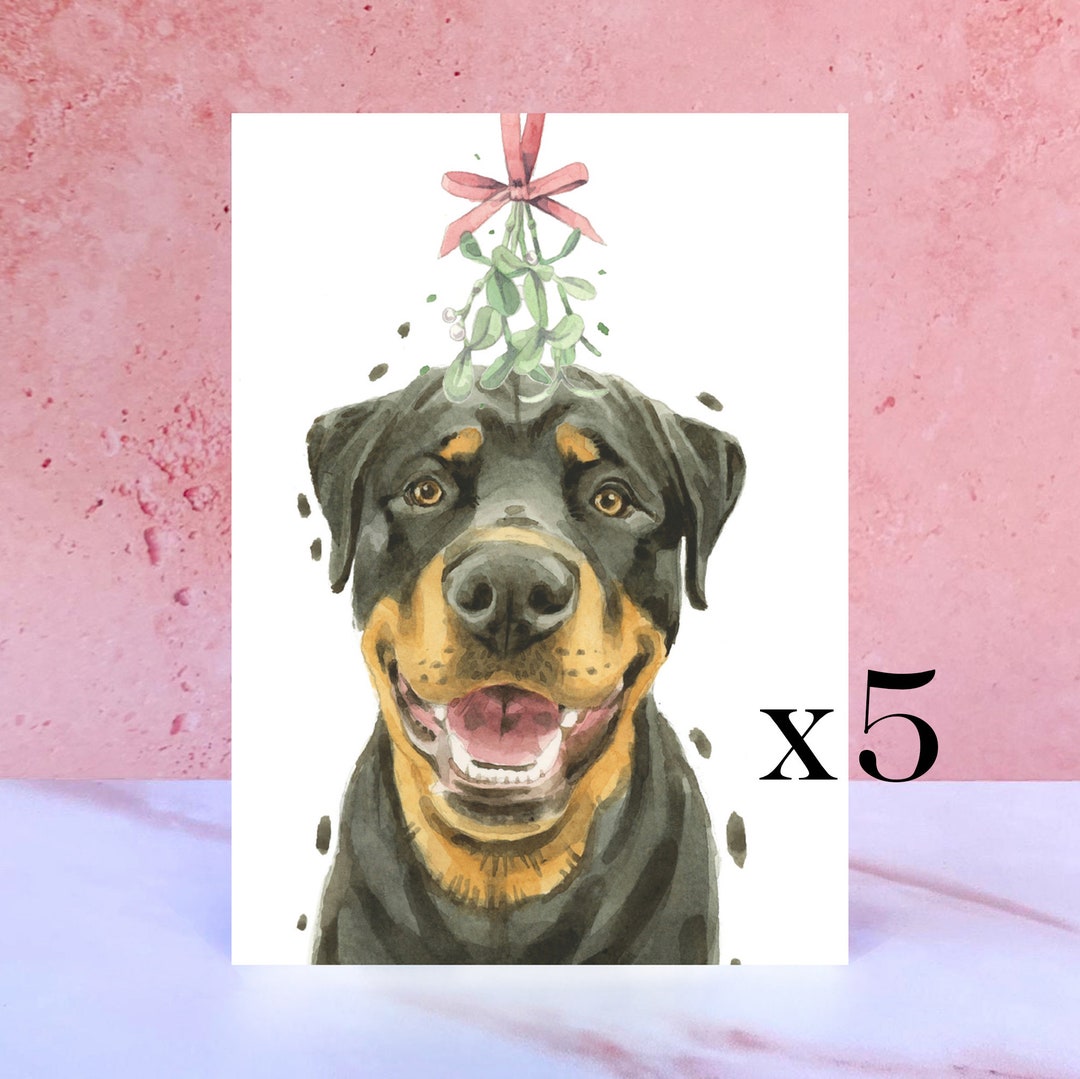Pack of 5 Rottweiler Christmas Cards - Etsy