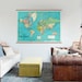 Pull Down Wall Map the World 40x53 - Etsy UK