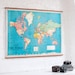 Pull Down Wall Map the World 40x53 - Etsy UK