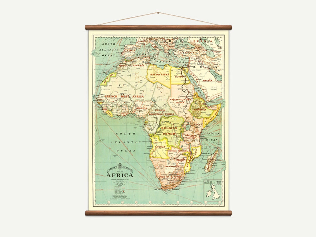 Pull Down Wall Map - Africa - Etsy