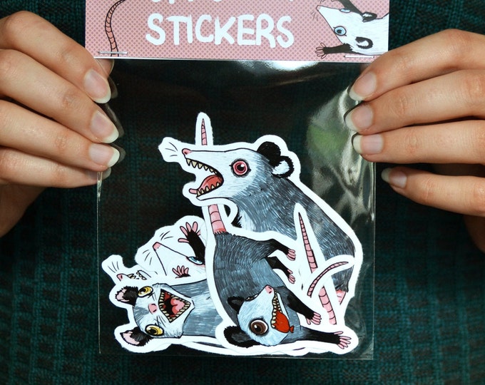 Opossum Vinyl Sticker Packs - Etsy
