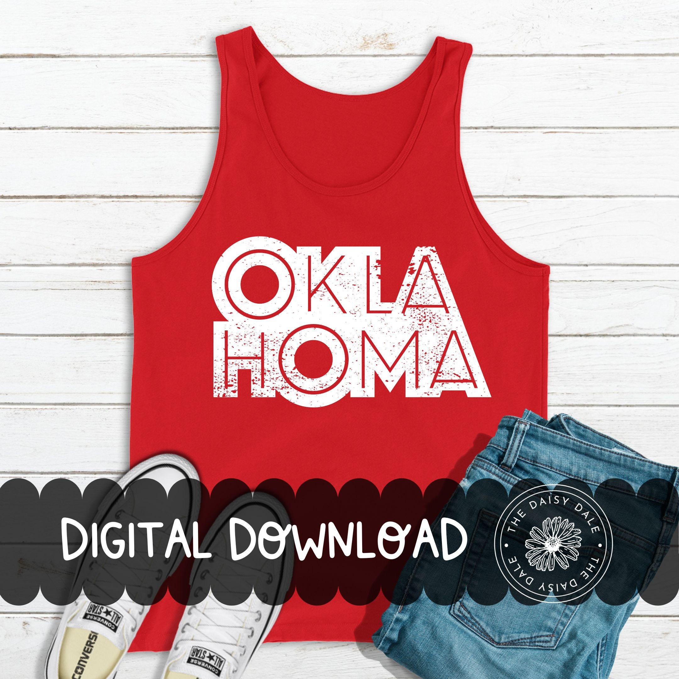 Oklahoma Distressed in White Transparent PNG (file Only) - Etsy
