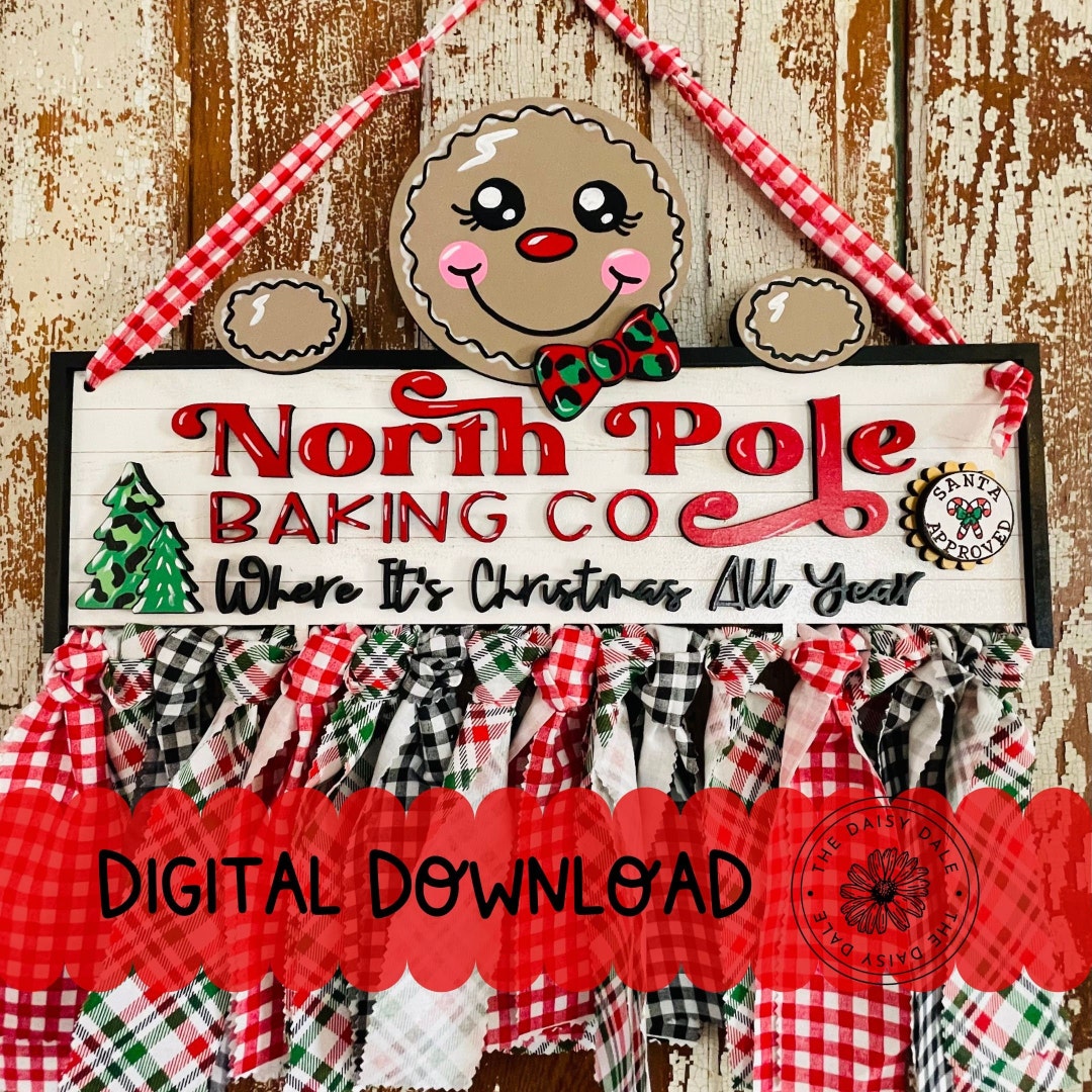 Gingerbread Door Hanger PDF Template, SVG File, Laser File, Glowforge ...