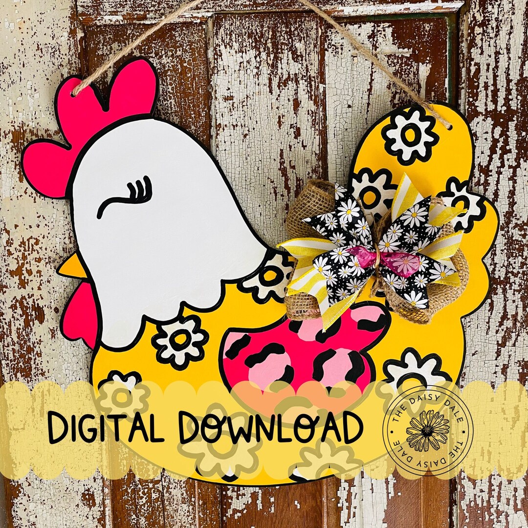 TEMPLATE Daisy Chicken Digital Files, Svg, Png, Jpg, Pdf (block Poster ...