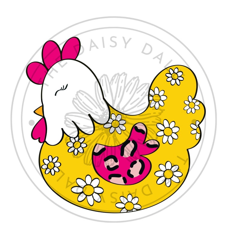 TEMPLATE Daisy Chicken Digital Files, Svg, Png, Jpg, Pdf (block Poster ...
