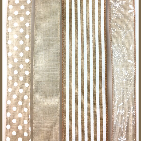 Burlap Stripe Ribbon - Etsy