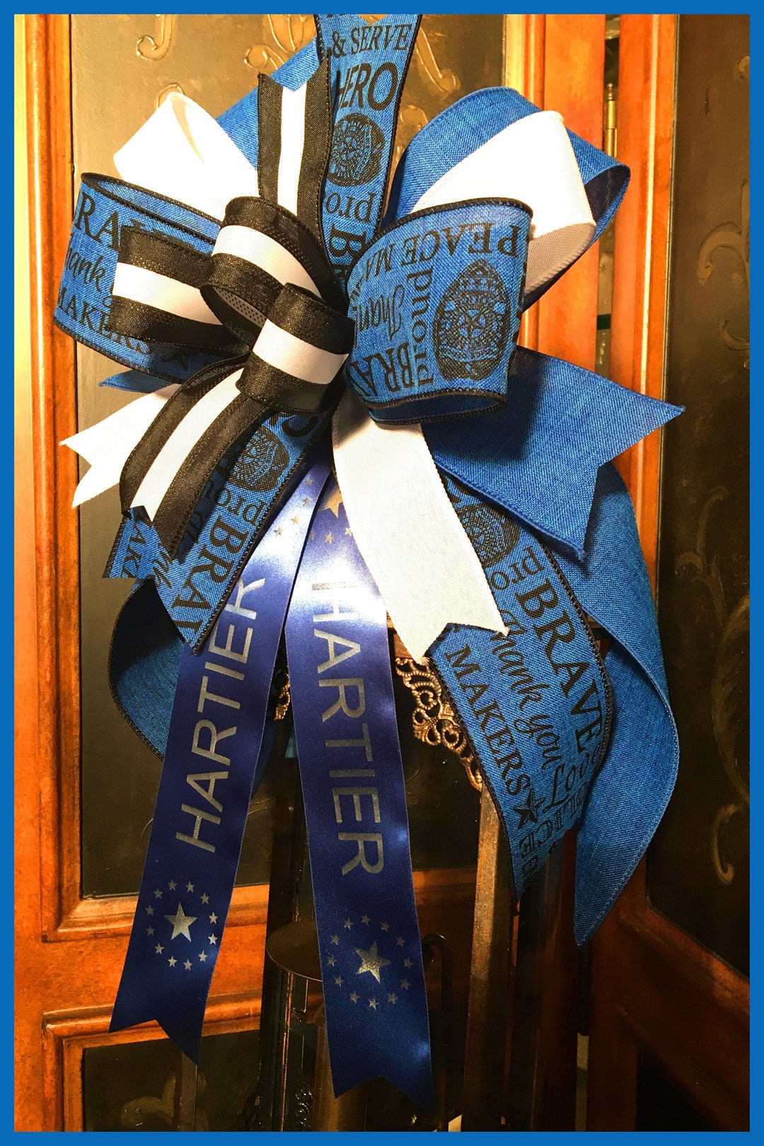 Personalized Wreath Bow Police Wreath Bow Personalized - Etsy