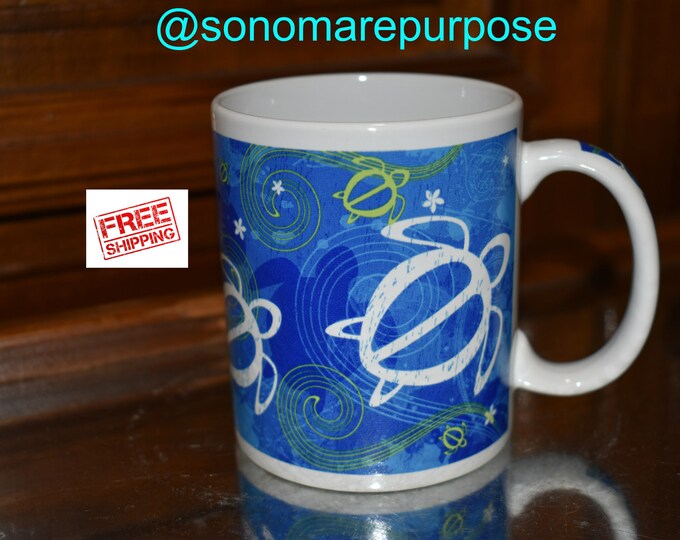 ABC Store of Hawaii Sea Turtle Coffee Mug Cup, Excellent Used Shape ...