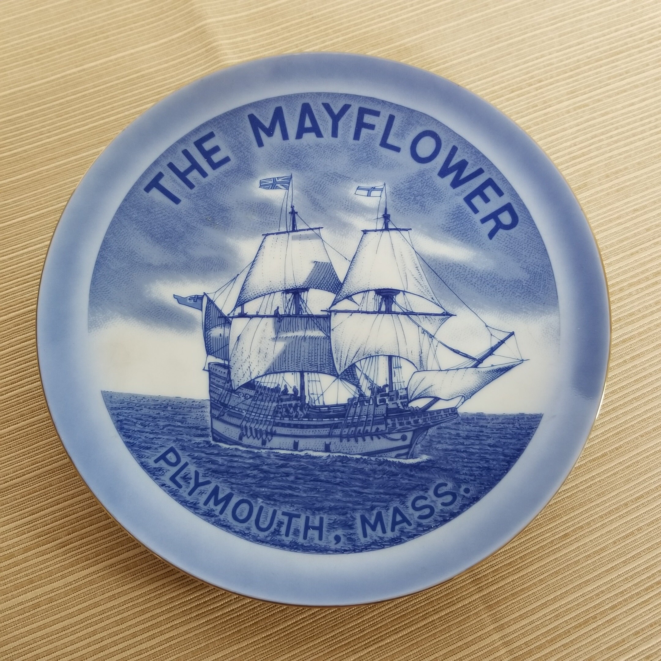 Vintage the Mayflower Plymouth Mass. Fine China Platemade in - Etsy
