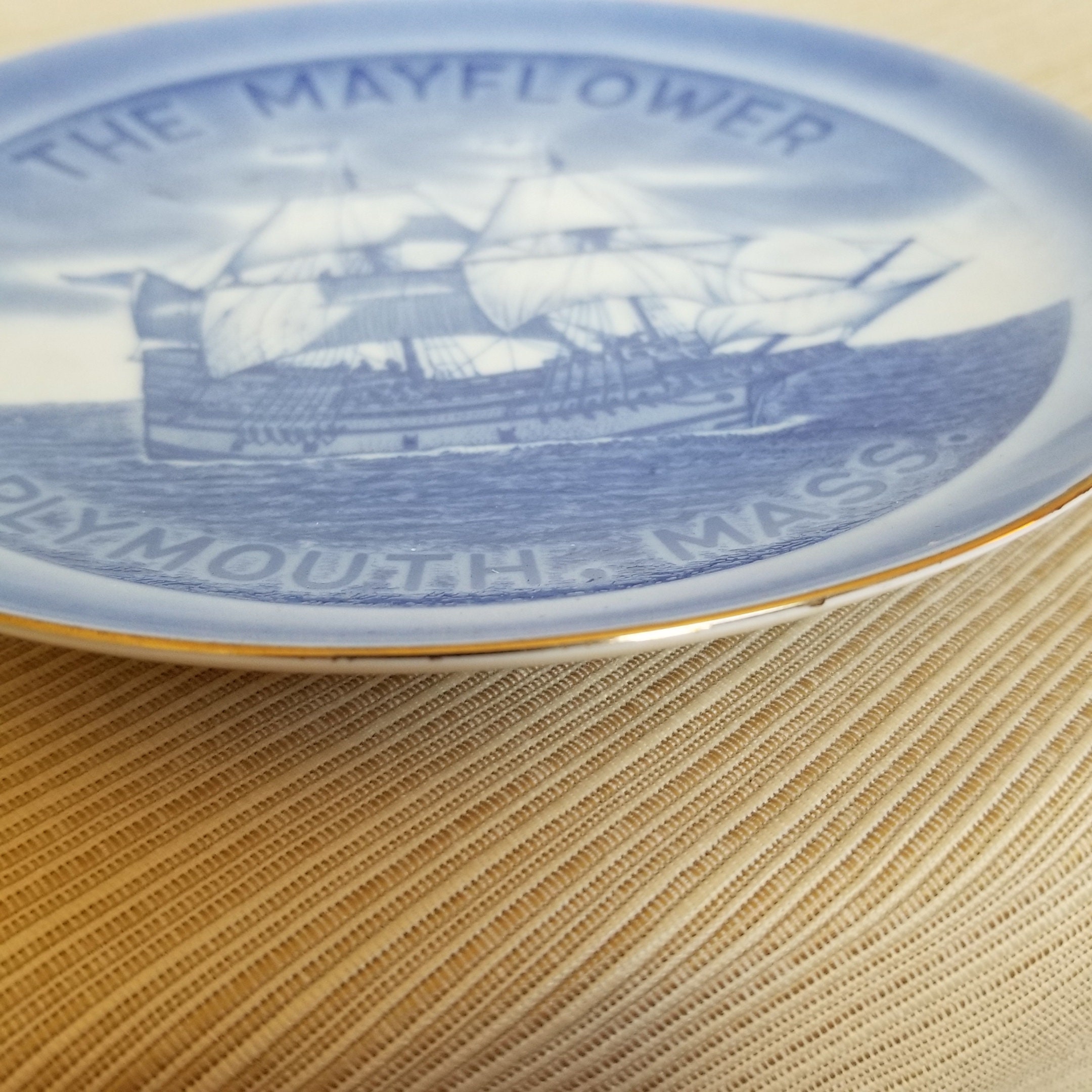 Vintage the Mayflower Plymouth Mass. Fine China Platemade in - Etsy
