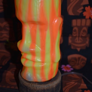 Moai Yellow Orange Repurposed Plastic Tiki Mug Turned Into a LED Bar ...