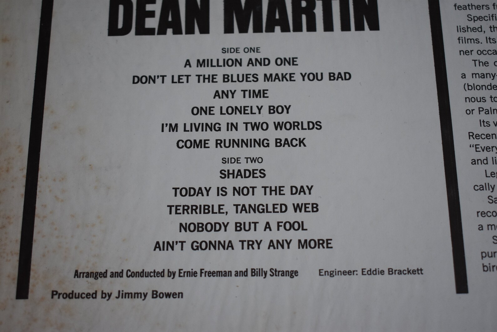 Dean Martin the Hit Sound of Dean Martin Vinyl 33 LP Pop Music - Etsy