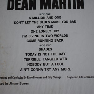 Dean Martin the Hit Sound of Dean Martin Vinyl 33 LP Pop Music Vintage ...