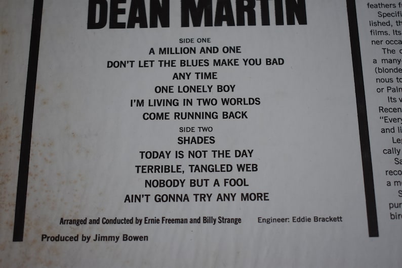 Dean Martin the Hit Sound of Dean Martin Vinyl 33 LP Pop Music - Etsy