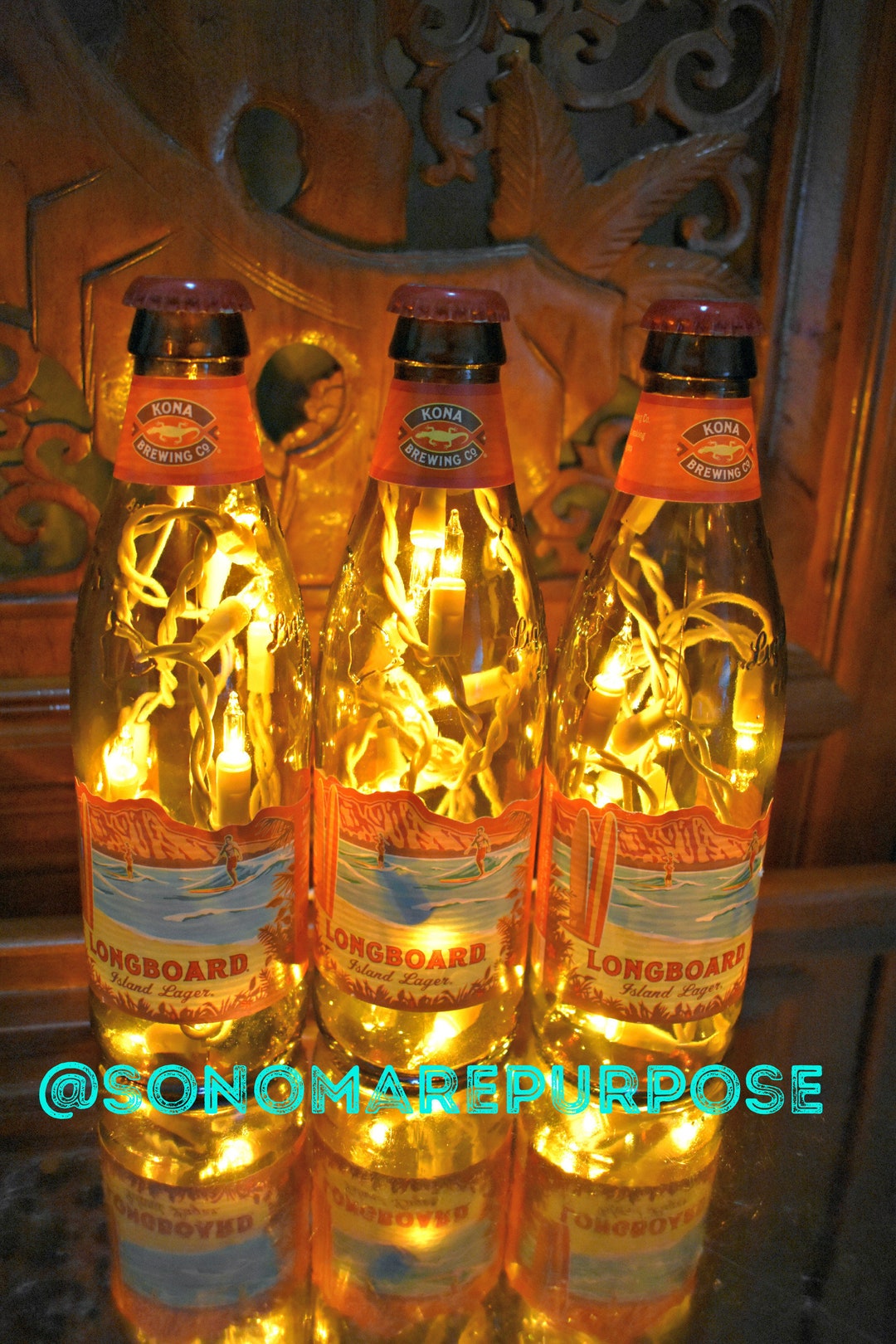 Kona Brewing Beer Bottle Light Longboard Island Lager 3 Pack White ...